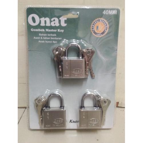 Jual Gembok Master Key 40mm/Gembok Pagar Ruko Warung Rumah Isi 3 Pcs ...