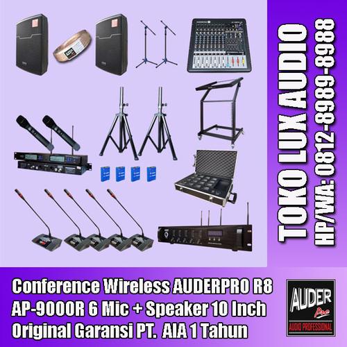 Jual Paket mic rapat conference wireless digital UHF auderpro AP-9000R ...