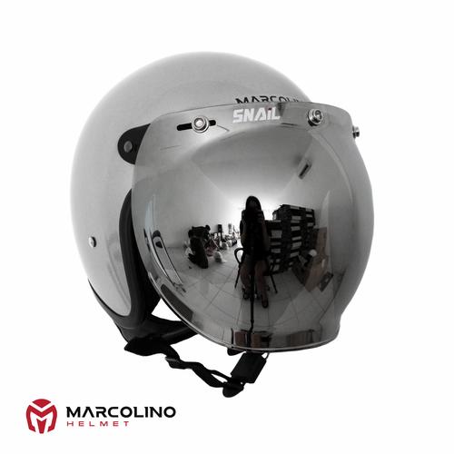 Jual Helm Bogo Retro Marcolino Bubble Chrome Visor Premium SNI - Hitam ...