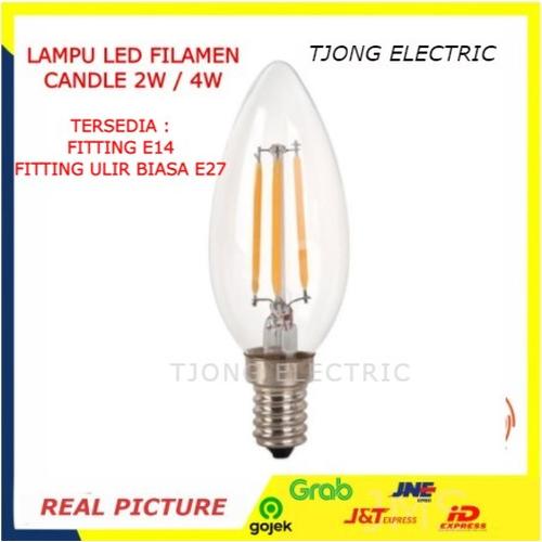 Jual Lampu Led Filament Filamen 4W / 2W Fiting E14 - FITTING E14- 2W ...