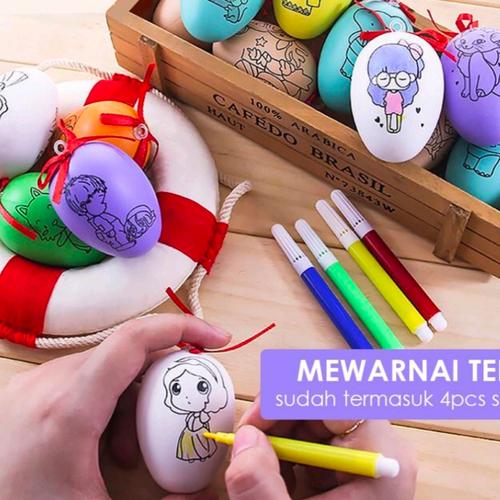 Jual mainan edukasi anak diy melukis mewarnai telur coloring egg - ijo ...