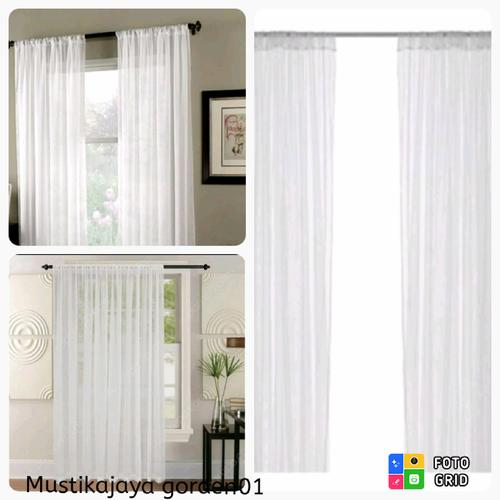 Jual gorden vitrase serut minimalis/Daleman gorden putih - Putih ...
