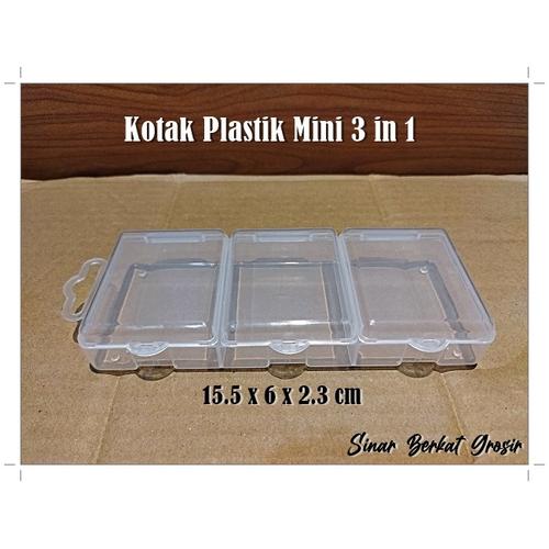 Jual Kotak Plastik Mini Plastic Case 3 in 1 / Kotak Kancing Perhiasan ...
