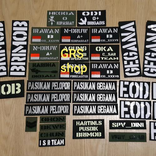 Jual patch laser custom panel ID,body vest,name tag - nametag 2x10cm ...