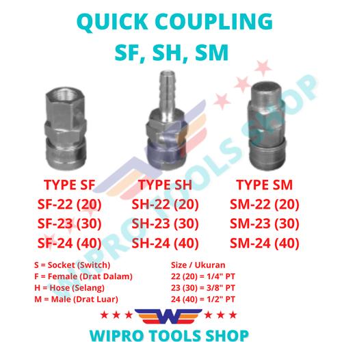 Jual Coupler / Quick Coupling / Sambungan Kompresor Angin SF, SH, SM ...