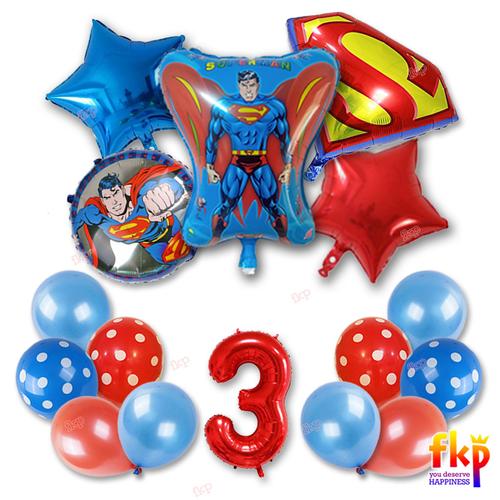 Jual Balon Superman Ulang Tahun Super Hero Simpel / Paket Dekorasi HBD ...