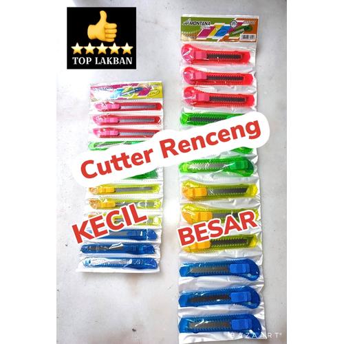 Jual PISAU CUTTER RENCENG ISI 12pcs MURAH BERKUALITAS PLASTIK TEBAL ...
