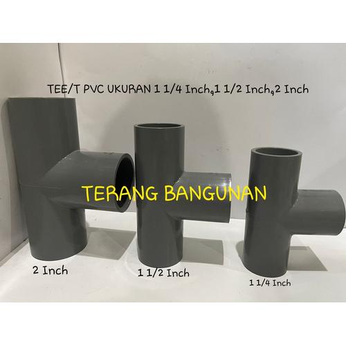 Jual TEE/T POLOS PVC UKURAN 1 1/4 INCH, 1 1/2 INCH,2 INCH - 1 1/4 INCH ...