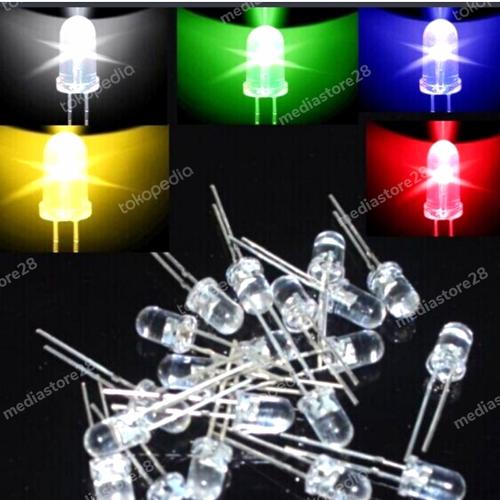 Jual Lampu LED 5mm Warna Warni putih/kuning/merah/hijau/biru - Kuning ...