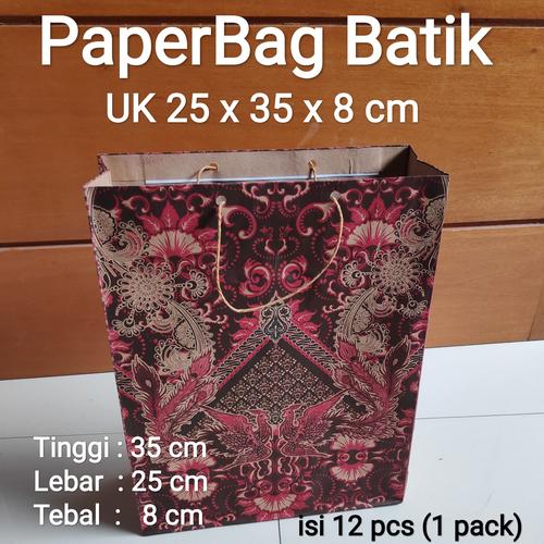Jual paper bag Batik Uk 25x35 cm, shopping bag, tas kertas batik ...