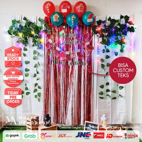 Jual Dekorasi Backdrop Pesta Natal Photobooth Paket Merry Christmas ...