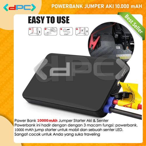 Jual Portable Jumper Aki 12V 10000 mAh Mobil Motor Power Bank Senter ...