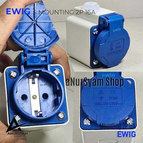 Jual OB Stop Kontak Arde 16A EWIG 2P E112 / Wall Socket Mounting 2P EWIG - Kota Cilegon ...