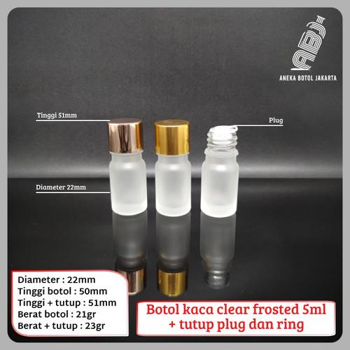 Jual Botol kaca serum clear frosted 5ml plug ring - Rose pink - Jakarta ...
