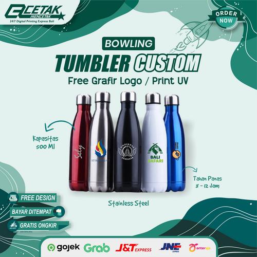 Jual Tumbler Bowling Botol Minum Stainless Custom Print Grafir Logo ...
