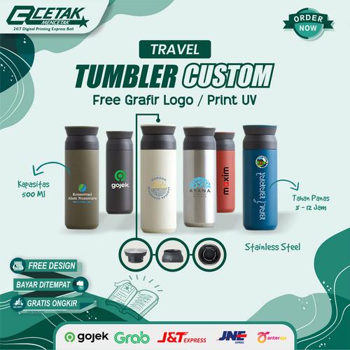 Jual Tumbler Travel Botol Minum Stainless Custom Print UV Grafir Logo ...