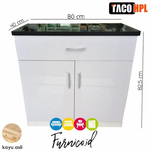 Jual kitchen set bawah 2 pintu / lemari piring / rak piring KAYU ASLI ...