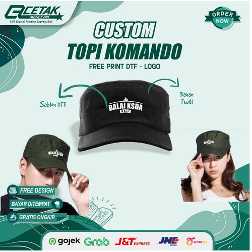 Jual Topi Komando Custom Design Sablon Print DTF Polyflex Satuan ...