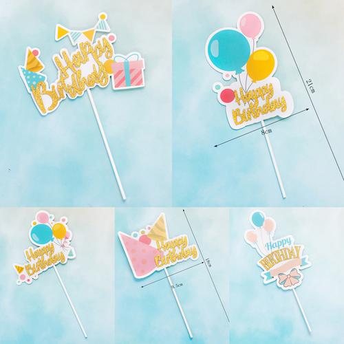 Jual Cake topper kertas, topper happy birthday, topper ulang tahun - T ...