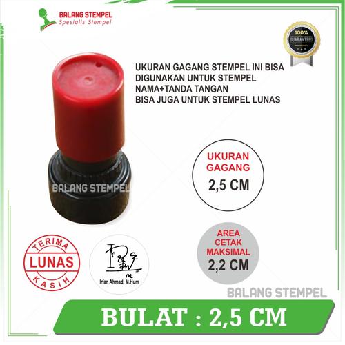 Jual Stempel Flash Warna Otomatis Custom Stampel Cap Toko Perusahaan Stamp - BULAT 2,5 CM - Kota ...