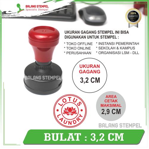 Jual Stempel Flash Warna Otomatis Custom Stampel Cap Toko Perusahaan Stamp - BULAT 3,2 CM - Kota ...