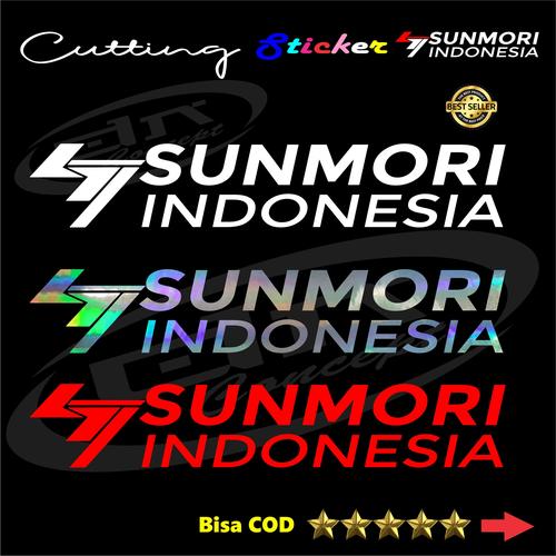 Jual Cutting Sticker Stiker SUNMORI Viral Logo Hologram Putih merah ...