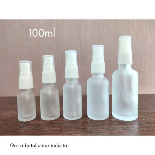 Jual Botol Serum Spray 100ml Tutup Hitam Kaca Buram Wadah Kosmetik ...