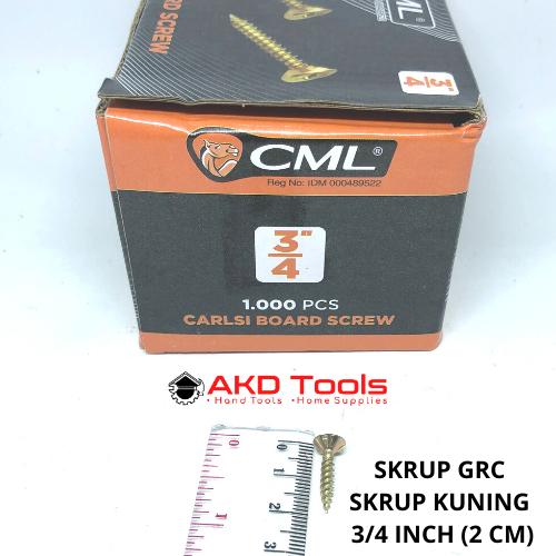 Jual Skrup GRC Kuning CAMEL 6 x 3/4" Inch (2 cm) | Calsiboard Screw 3/4 ...