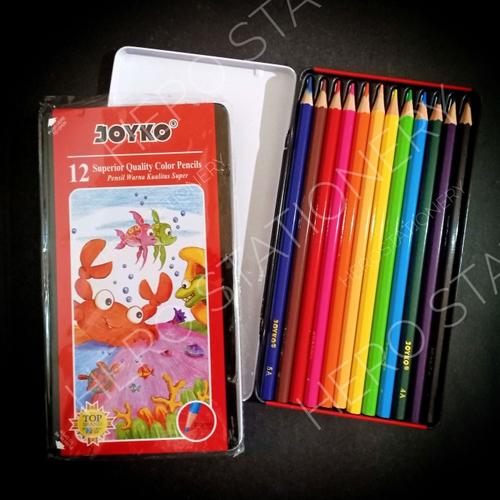 Jual Pensil warna color pencil joyko kaleng 12 warna CP-12TC - Jakarta ...