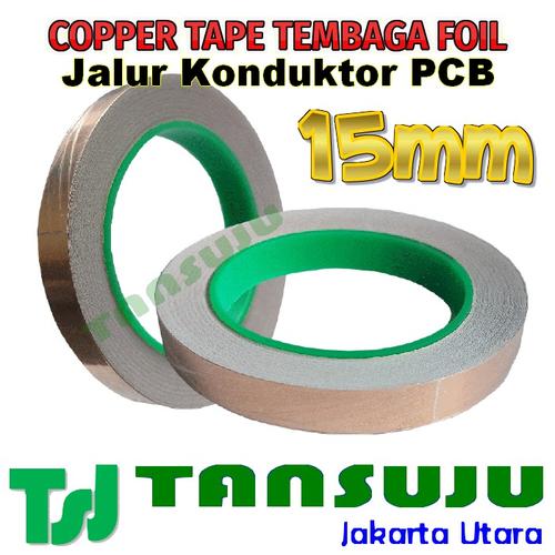 Jual 15mm Copper Tape Isolasi Tembaga Foil Stiker Jalur Konduktor PCB ...
