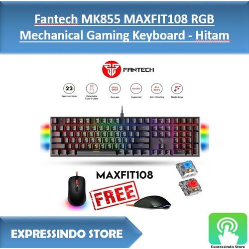 Jual Fantech MK855 MAXFIT108 RGB Mechanical Gaming Keyboard - Hitam - Putih, RED - Jakarta Pusat ...