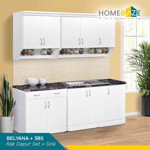 Jual Homebaze - Kitchen Set Minimalis Putih Dengan Sink - KSB-5310-SNK ...