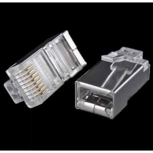 Jual RJ45 Metal Shield 8p8c LAN Network RJ 45 socket soket konektor ...