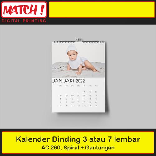 Jual kalender dinding 3 lembar art carton 260 + hangger - 3 Lembar ...