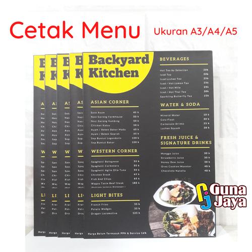 Jual CETAK MENU MAKANAN & MINUMAN Bahan Art Papaer 260 + LAMINASI ...