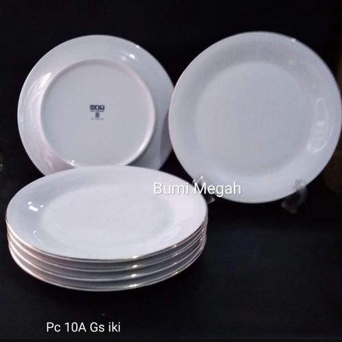 Jual Piring makan ceper keramik KFC Lis mas PC10A-GS (6pcs) Indo ...