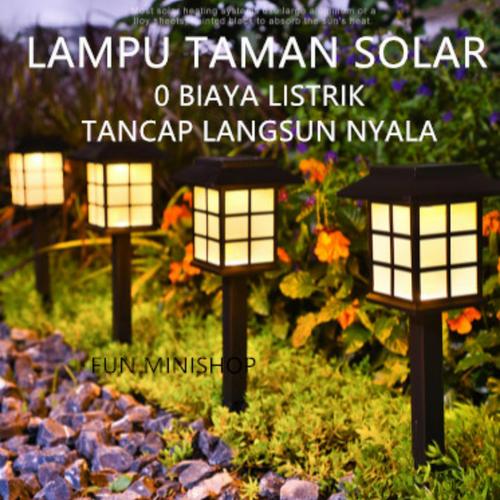 Promo lampu taman garden lamp panel surya solar sel matahari outdoor ...