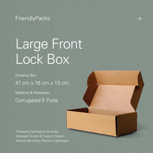 Jual Custom Front Lock Box 3 Packaging Corrugated with Sablon - Polos ...