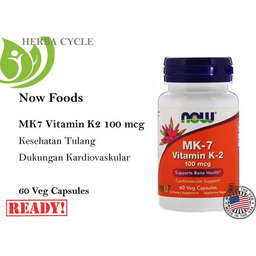 Jual Now Food MK7 Vitamin K2 100 mcg 60 Veg Cap Now Mk7 k2 100 mg ...