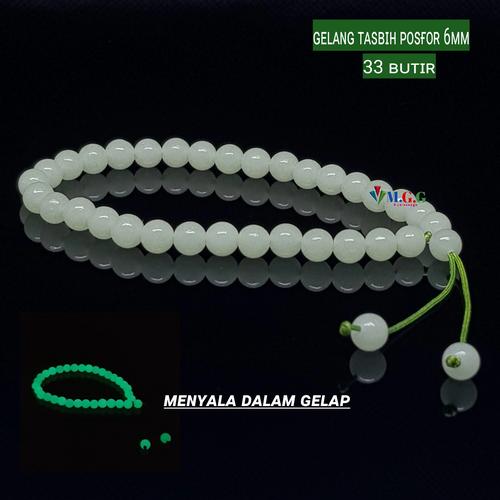 Jual GELANG TASBIH BATU POSFOR 6MM 33 BUTIR MENYALA DALAM GELAP ...