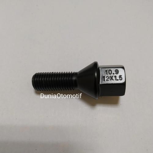 Jual Baut Roda Mercy / BMW 12mm x 1.5 Hitam Panjang Ulir 2.7 Cm ...