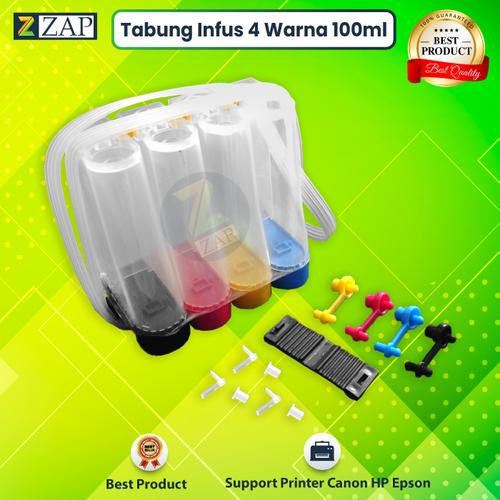 Jual Tabung Infus 4 Warna 100ml / Tabung Tinta 4 Warna 60ml - 100ml ...