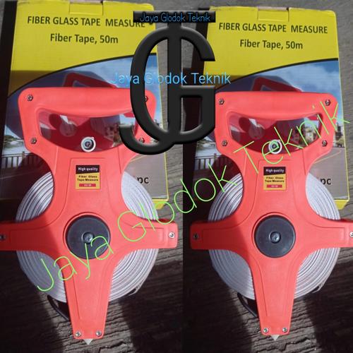 Jual (JGT) meteran roll 50 meter fiber glass tape measure meteran rol ...