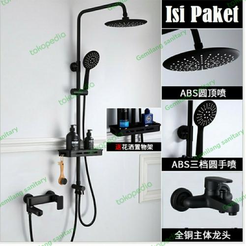Jual SHOWER COLUMN SET MIXER BLACK /SHOWER TIANG HITAM STAINLES MODEL ...