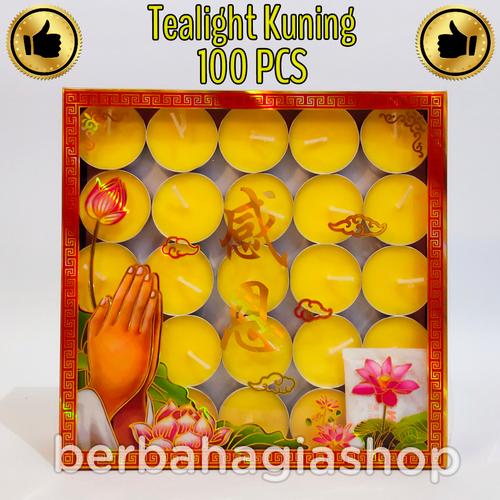 Promo 100 Pcs Tea Light Yellow / Tealight / Tea Lite Candle Aluminium ...