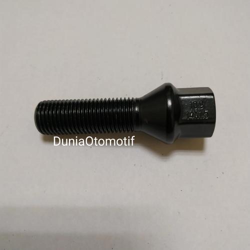 Jual Baut Roda Mercy / VW 14mm x 1.5 Hitam Panjang Ulir 3.8 Cm ...