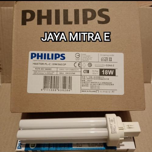 Jual Lampu PLC 18Watt PHILIPS MASTER PL-C 18W 2P 827 830 840 865 2 PIN ...