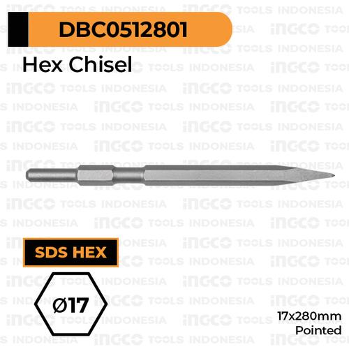 Jual SDS-Hex Chisel Point (17 mm) INGCO - Mata Bor Bobok Pahat Tembok ...