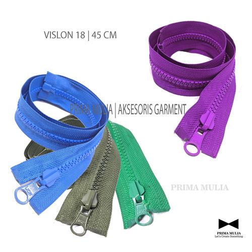 Jual RESLETING JAKET NO 5 GIGI VISLON 18 INCHI 45 CM WARNA HIJAU BIRU UNGU - BIRU-918 - Kab ...