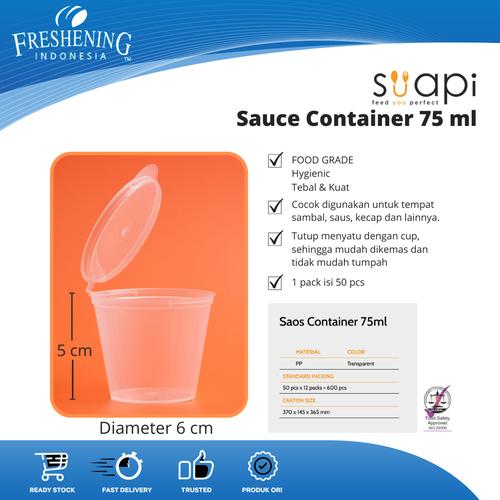 Jual Cup Sauce Tray Plastic 75ml/Cup Sambal Plastik/Sauce Container ...